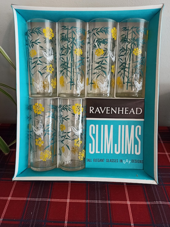 Set of 6 Ravenhead Slim Jims Lemonade Glasses. C1960s. | Etsy