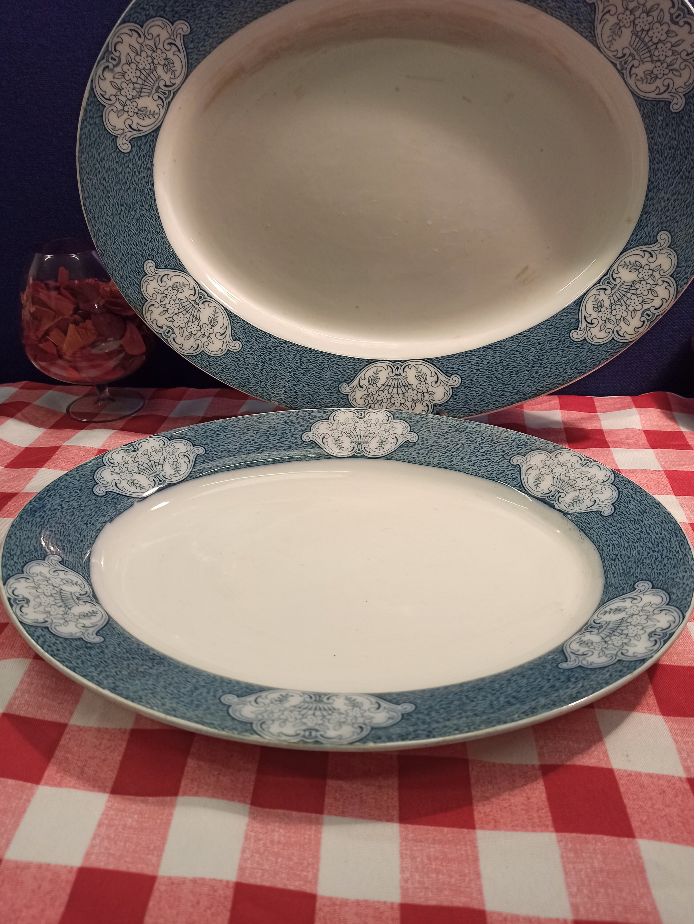 J & G Meakin Oval Meat Plate and Oval Serving Plate. C1912. Good ...