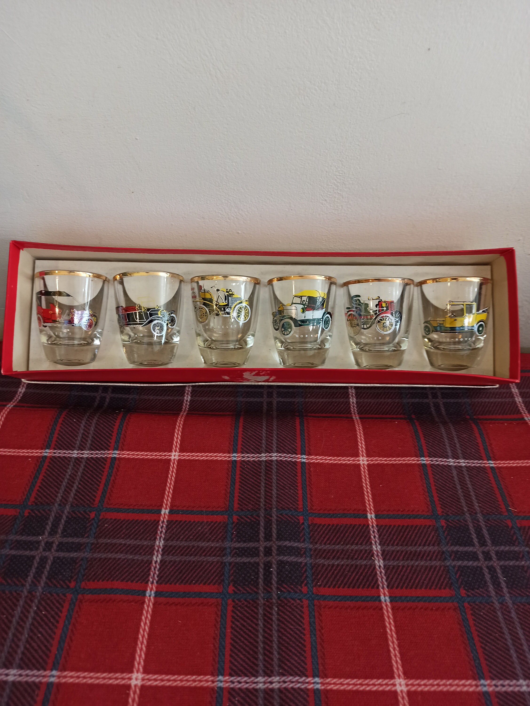 Set of 6 Vintage Shot Glasses. Classic Cars Designs. Excellent | Etsy