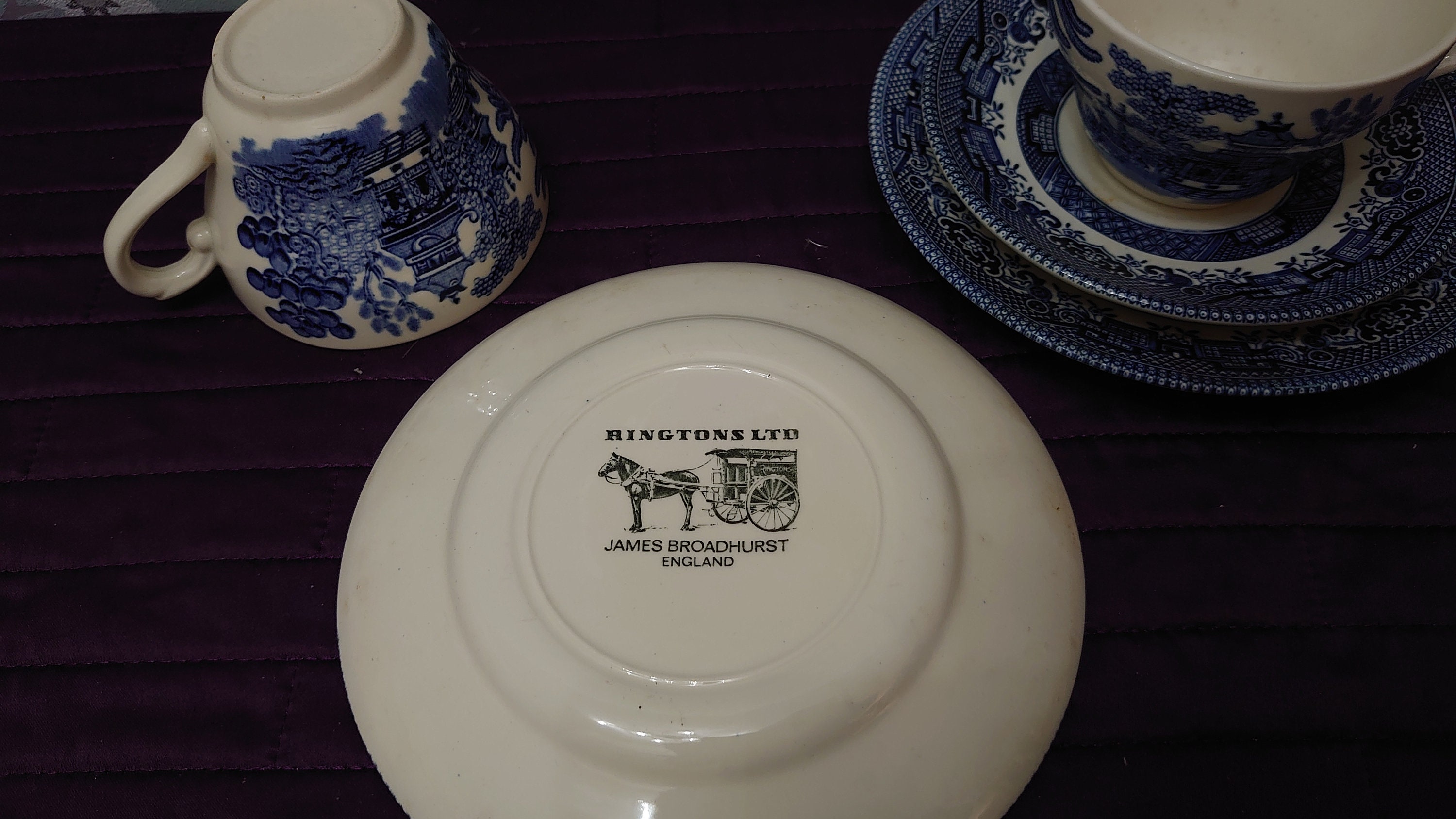 Ringtons Tea Ltd Six Piece Tea Set 2 Blue and White Trios of - Etsy