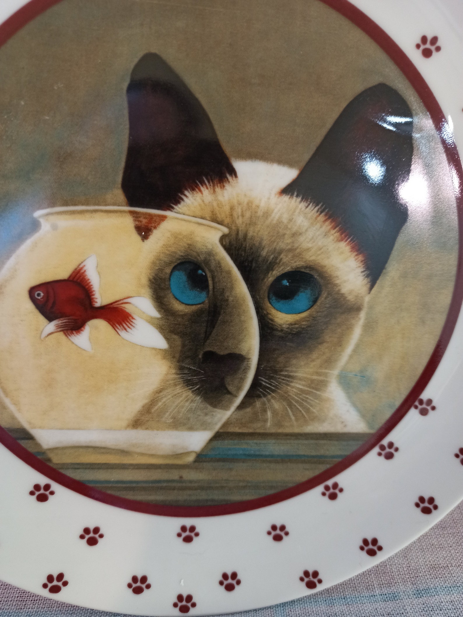 Japanese Decorative Plate. A Cat Watching A Fish Excellent - Etsy UK