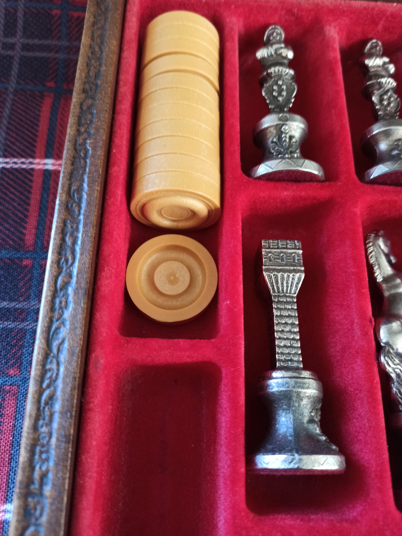 Chess and Draughts Set. Cast Metal in Presentation Box. - Etsy UK