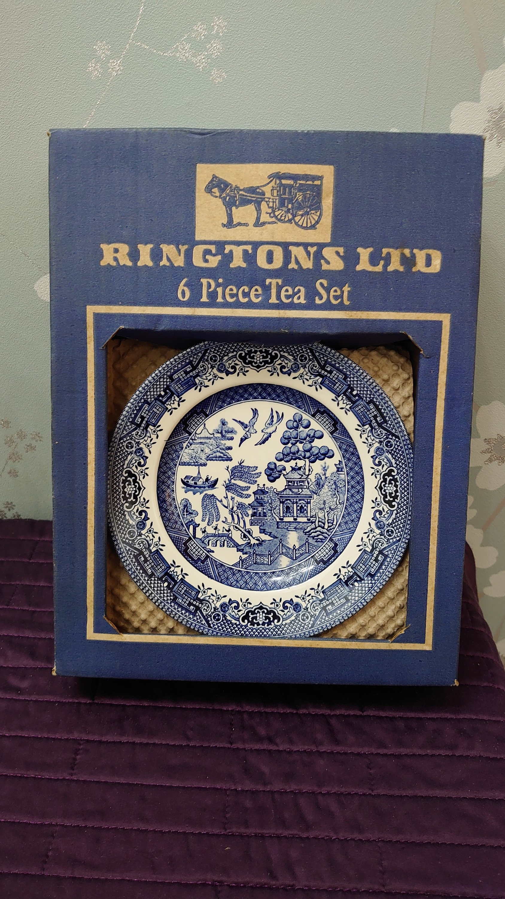 Ringtons Tea Ltd Six Piece Tea Set 2 Blue and White Trios of - Etsy