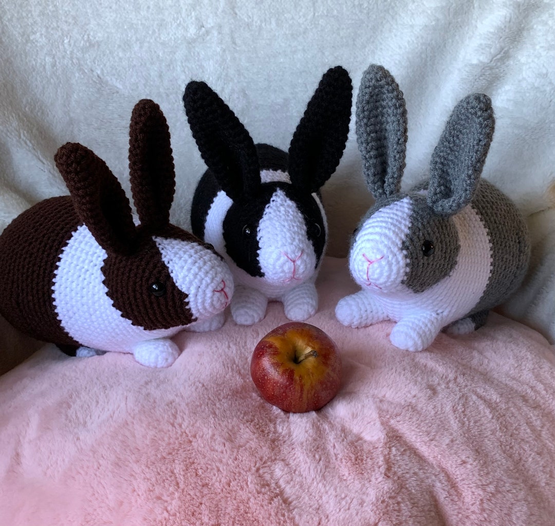 Crochet Dutch Bunny, Huggable Plush Rabbit, Handmade Toy - Etsy
