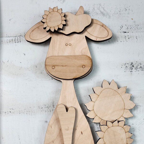 Primitive Cow Pattern - Etsy