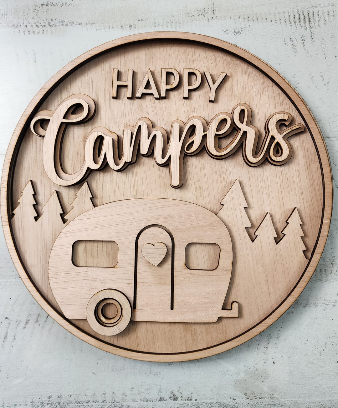 Ready to Paint Happy Camper Sign Perfect for Home or RV Wood Cutouts ...