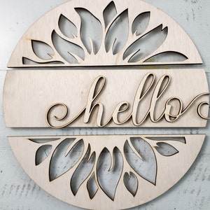 Hello Sign Ready to Paint and Put Together DIY Sign Kit Doorhanger Door ...