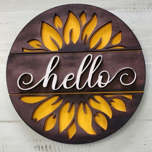 Hello Sign Ready to Paint and Put Together DIY Sign Kit Doorhanger Door ...