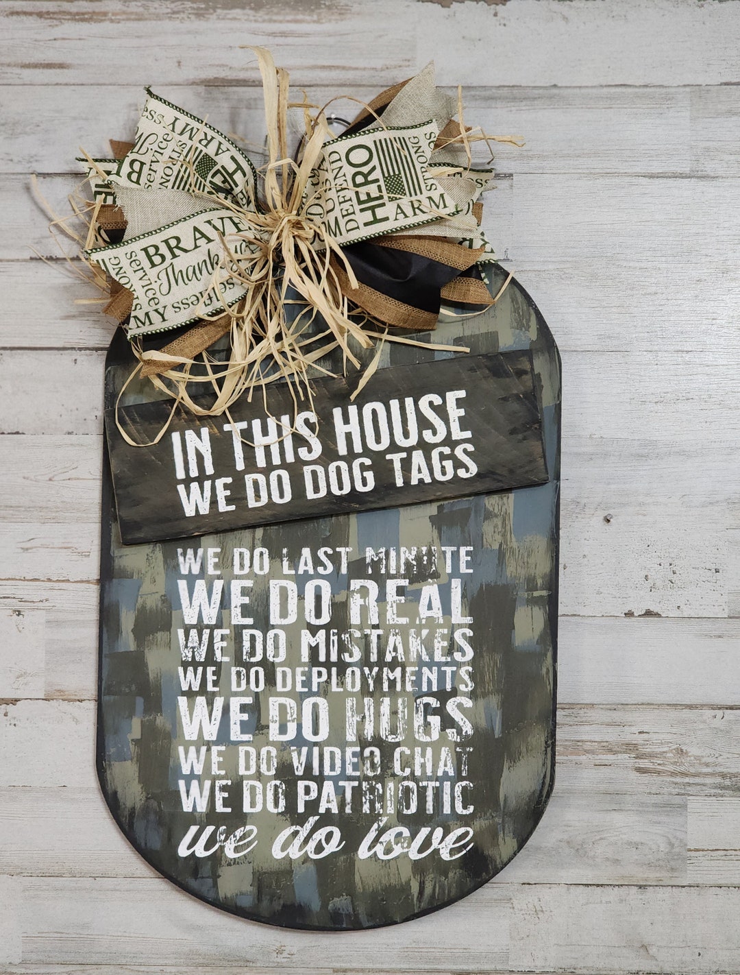 Dog Tag Door Hanger Chalk Transfer Unfinished Wood Cutouts Military ...
