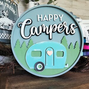Ready to Paint Happy Camper Sign Perfect for Home or RV Wood Cutouts ...
