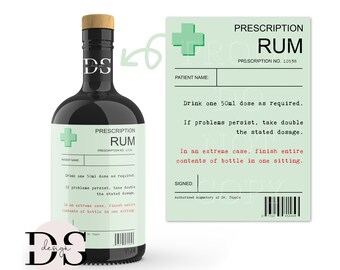 Personalised White Rum Bottle Label Any Name and Message - Etsy UK