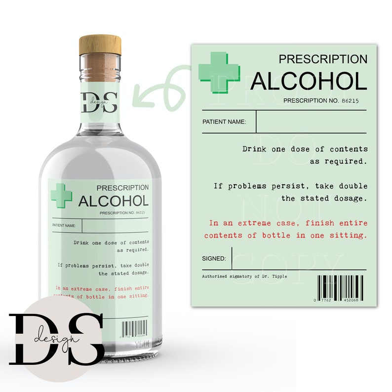 Prescription Label Alcohol Gift Alcohol Birthday Gift - Etsy UK