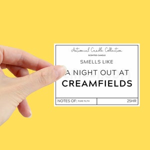 Smells Like A Night Out at Creamfields Festival Candle, Funny Birthday Gifts for Him ...