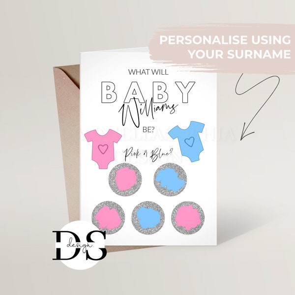 Gender Reveal Scratch off Cards - Etsy