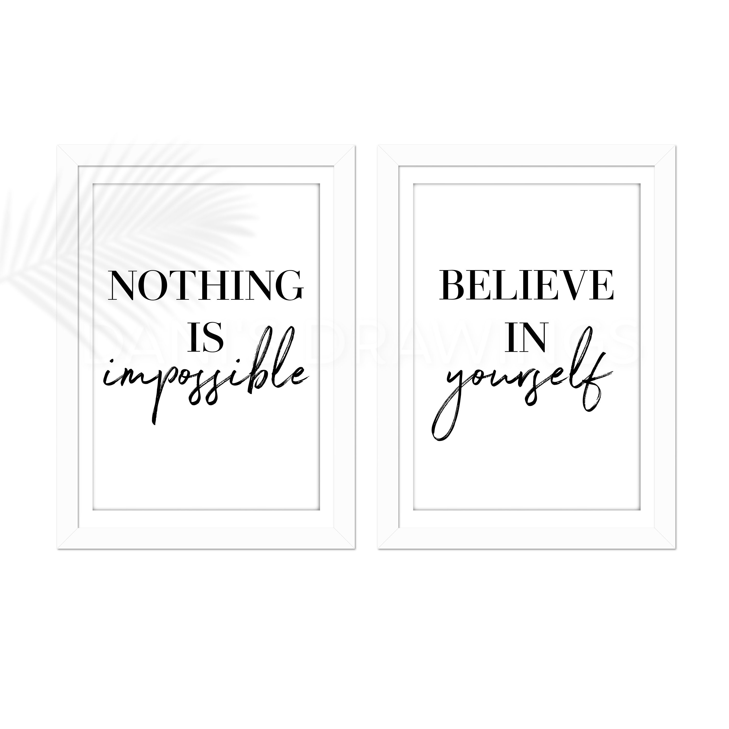 Nothing is Impossible Print Duo Home Decor Wall Art - Etsy