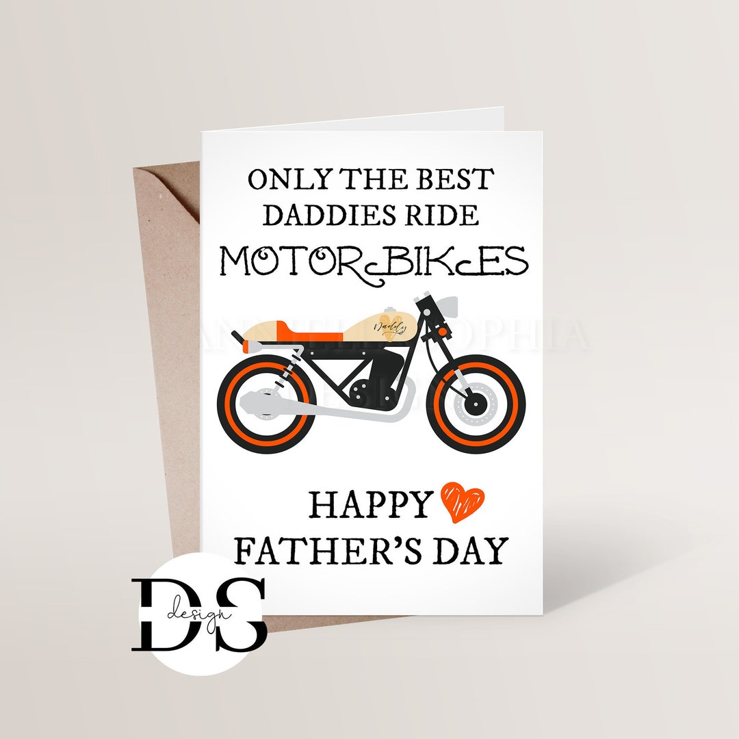 Cute Fathers Day Card Only the Best Daddies Ride Motorbikes - Etsy