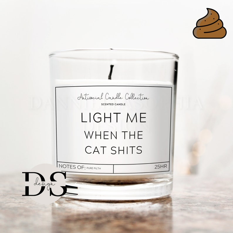 Cat Gifts Cat Candle Light Me When the Cat Shits Funny - Etsy UK