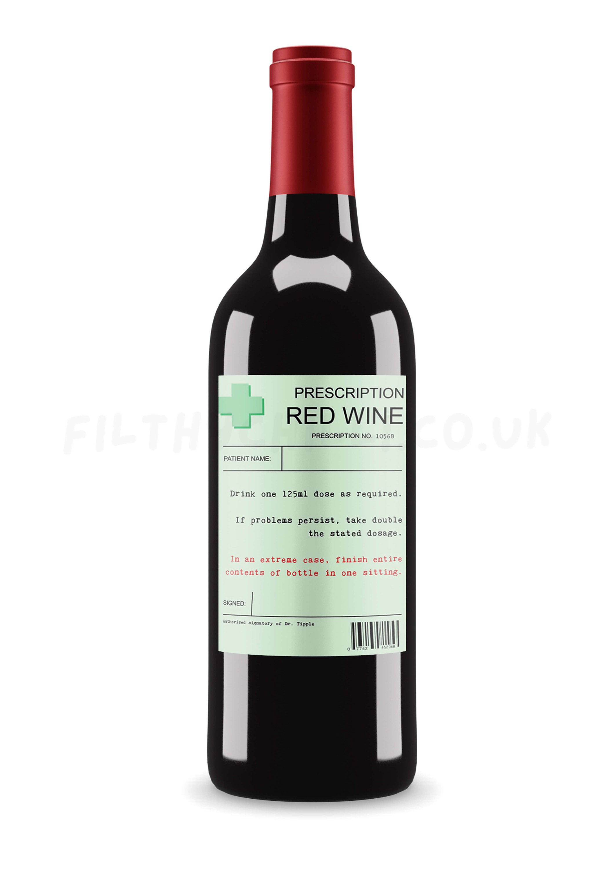 Prescription Label For Wine