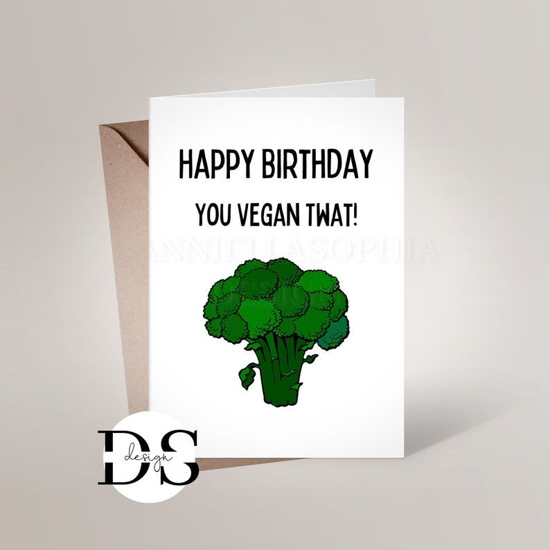 Funny Birthday Card You Vegan Twat Funny Vegan Card Hipster - Etsy