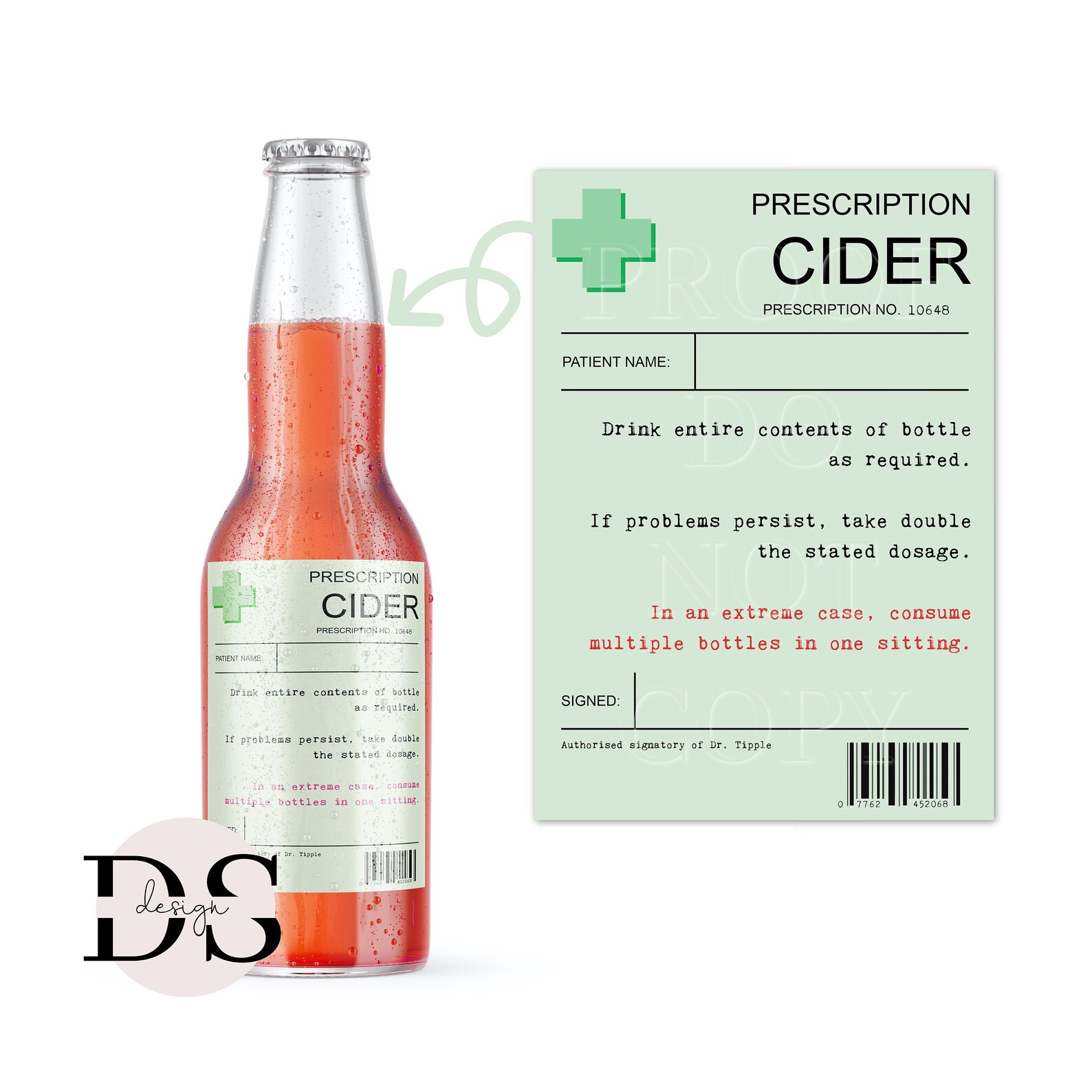 Prescription Cider Label Cider Bottle Label Cider Gift - Etsy UK