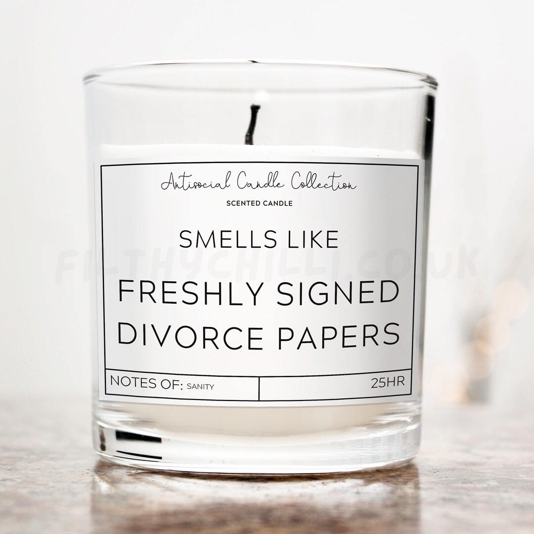 Funny 'freshly Signed Divorce Papers' Candle, Gag Gift, Mothers Day ...
