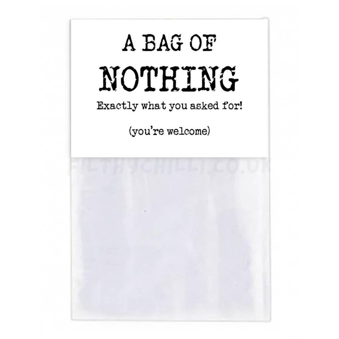 Bag of Nothing, Funny Prank Gift, Fathers Day Gifts - Etsy