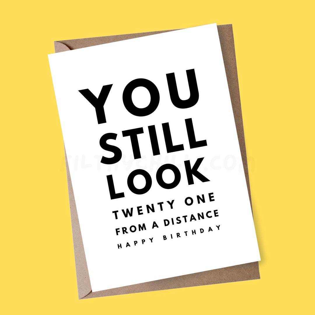 Funny Birthday Card for Mum, 21 From A Distance, Rude Birthday Card for ...