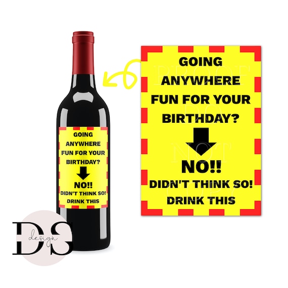 Funny Wine Bottle Label Alcohol Bottle Sticker Funny Bottle | Etsy