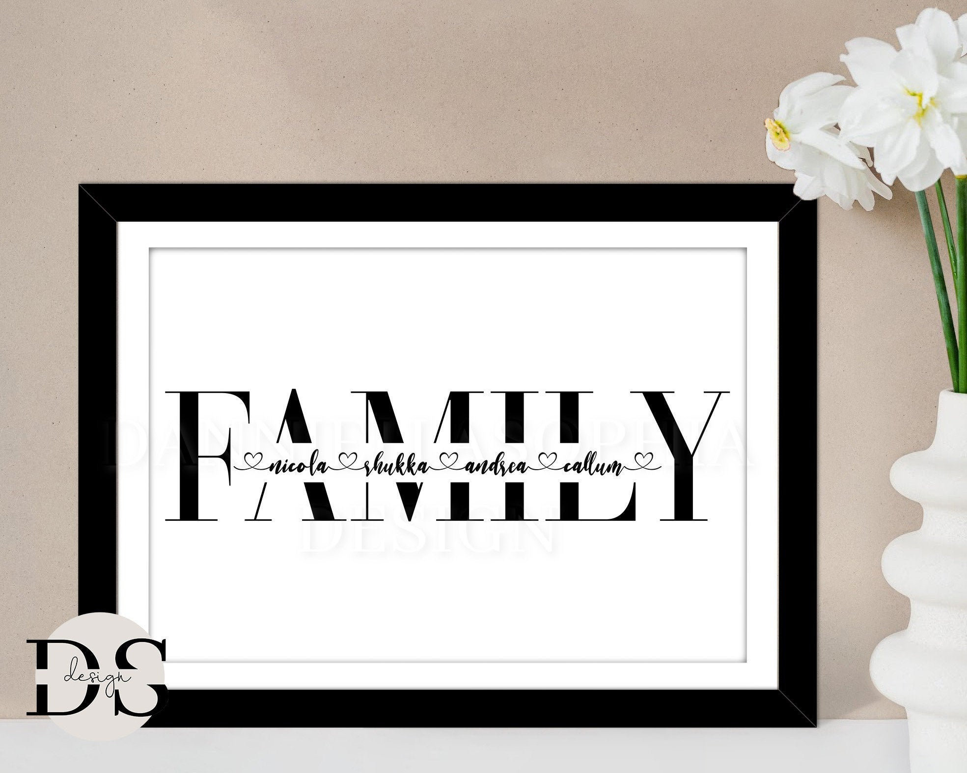 Personalised Family Name Print, Modern Home Decor - Etsy UK