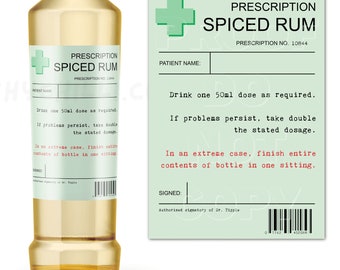 Personalised White Rum Bottle Label Any Name and Message Perfect Rum ...