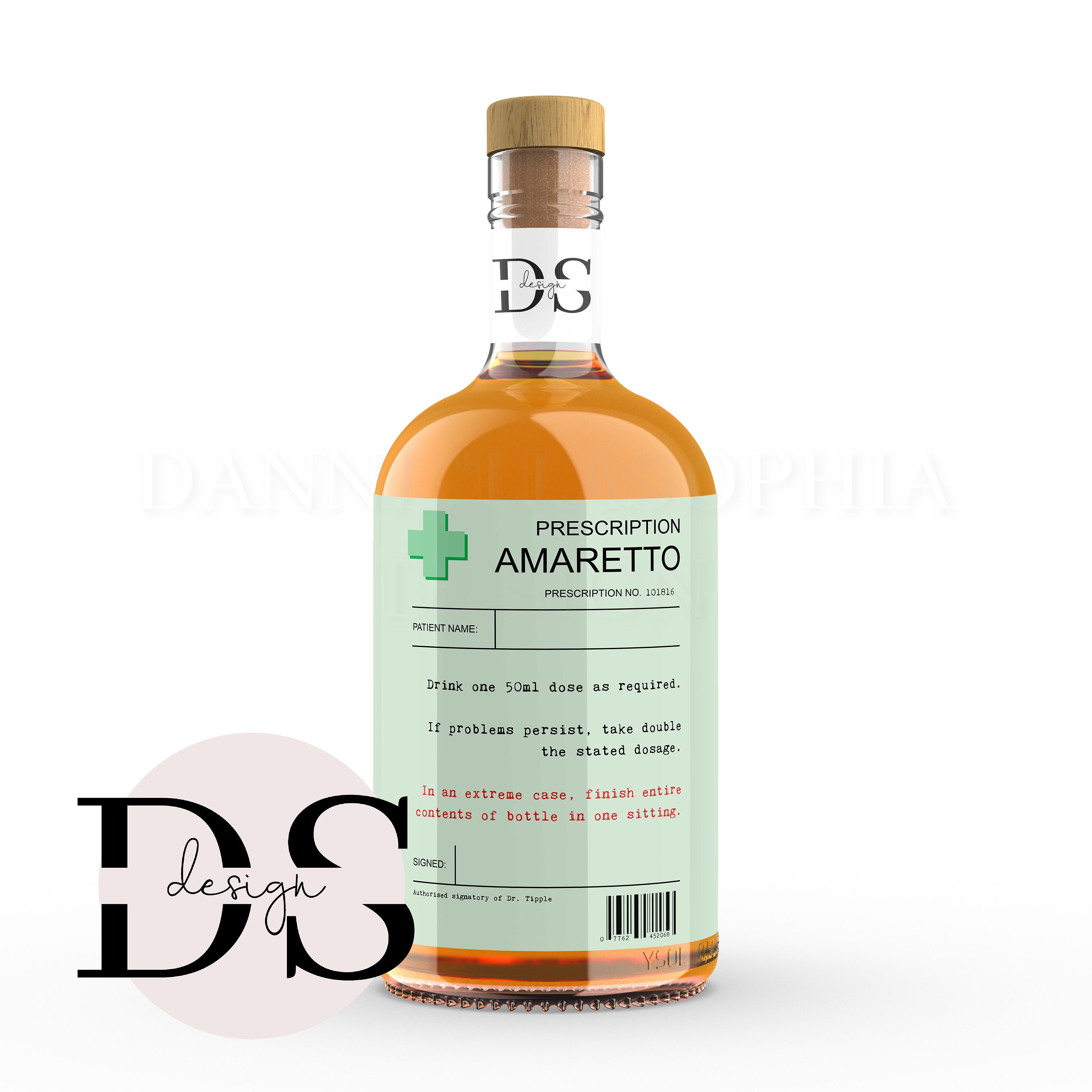 Prescription Amaretto Label Amaretto Bottle Sticker Amaretto - Etsy