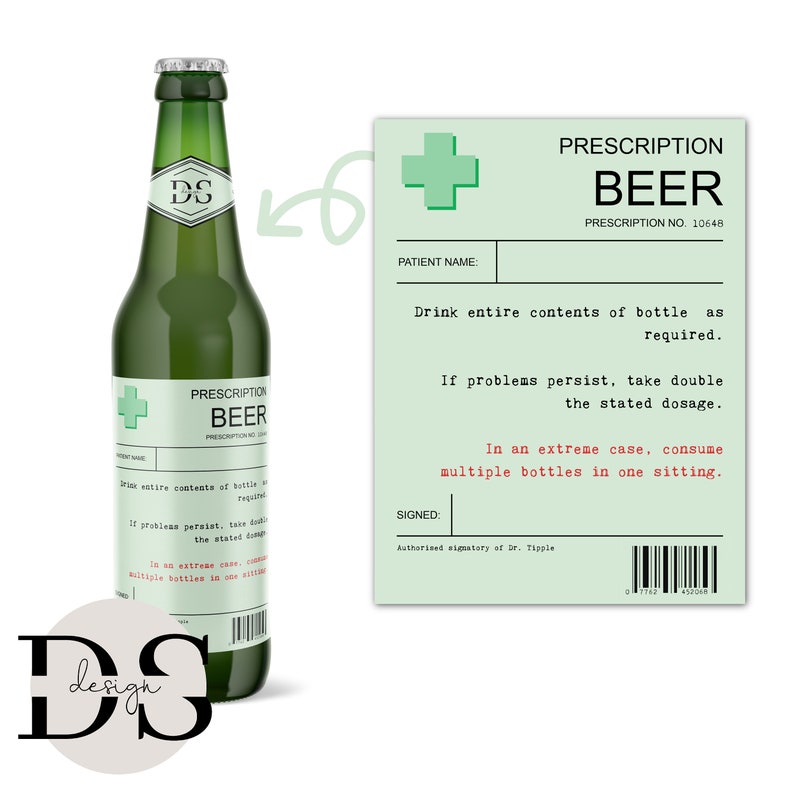 Prescription Beer Label Beer Bottle Sticker Beer Bottle - Etsy