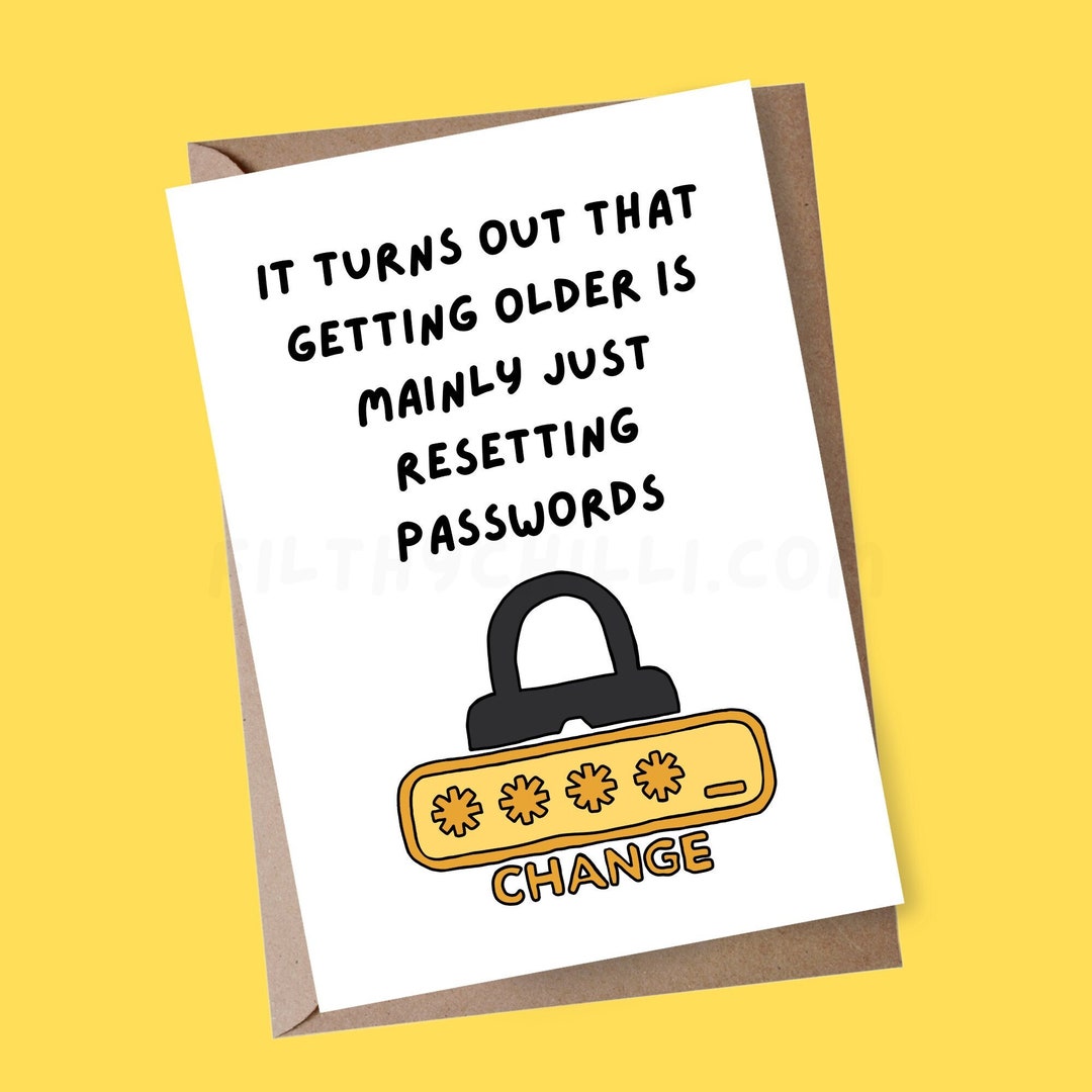 Funny 'resetting Passwords' Birthday Card, Rude Card for Friend or Mum ...