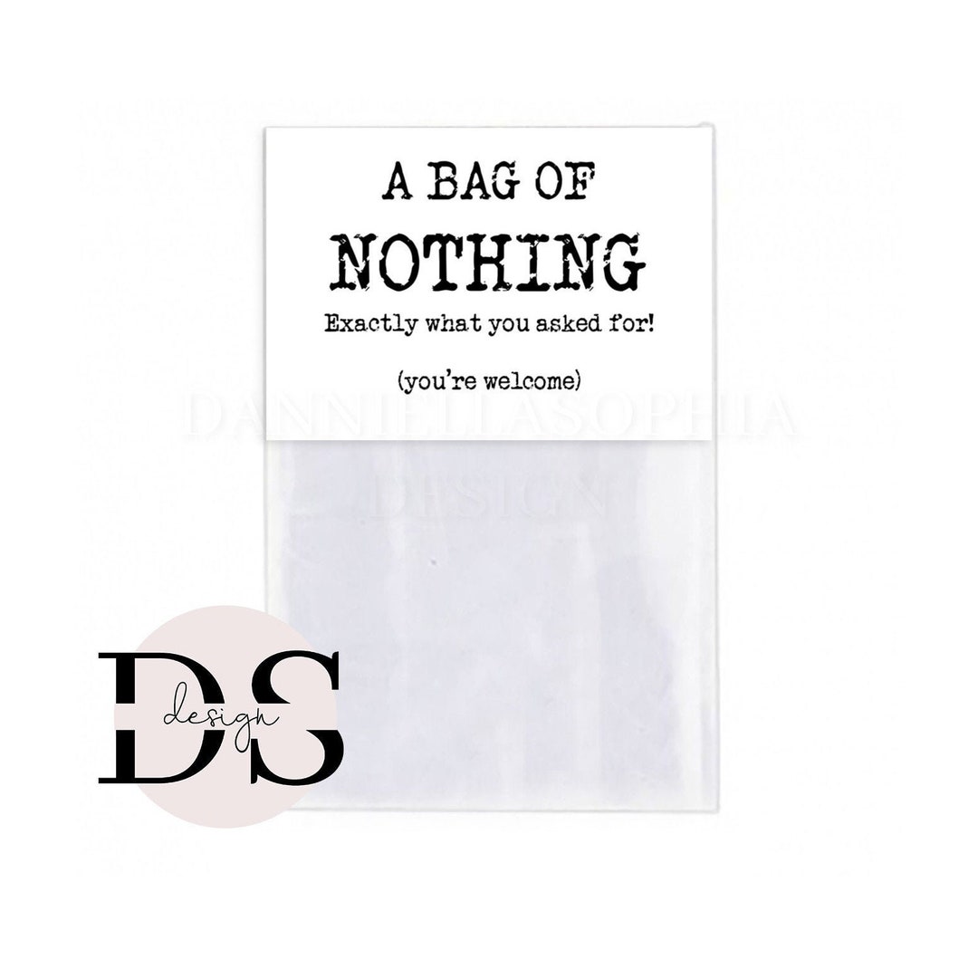 Bag of Nothing, Funny Valentines Day Gift, Joke Gifts, Birthday Present ...