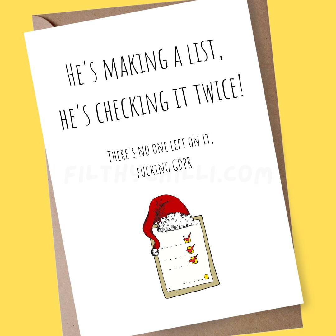 Funny GDPR Christmas Card, Rude Card for Coworker - Etsy