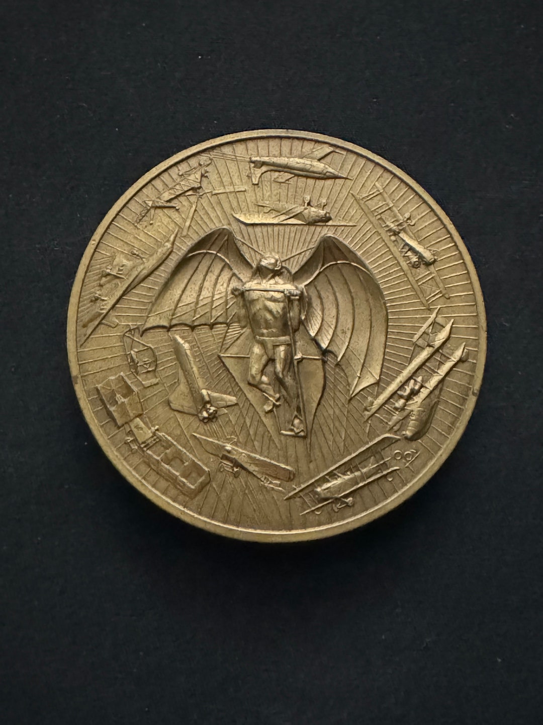 Vintage 1981 Maco Bronze Medallic Art Company Aviation History Calendar ...