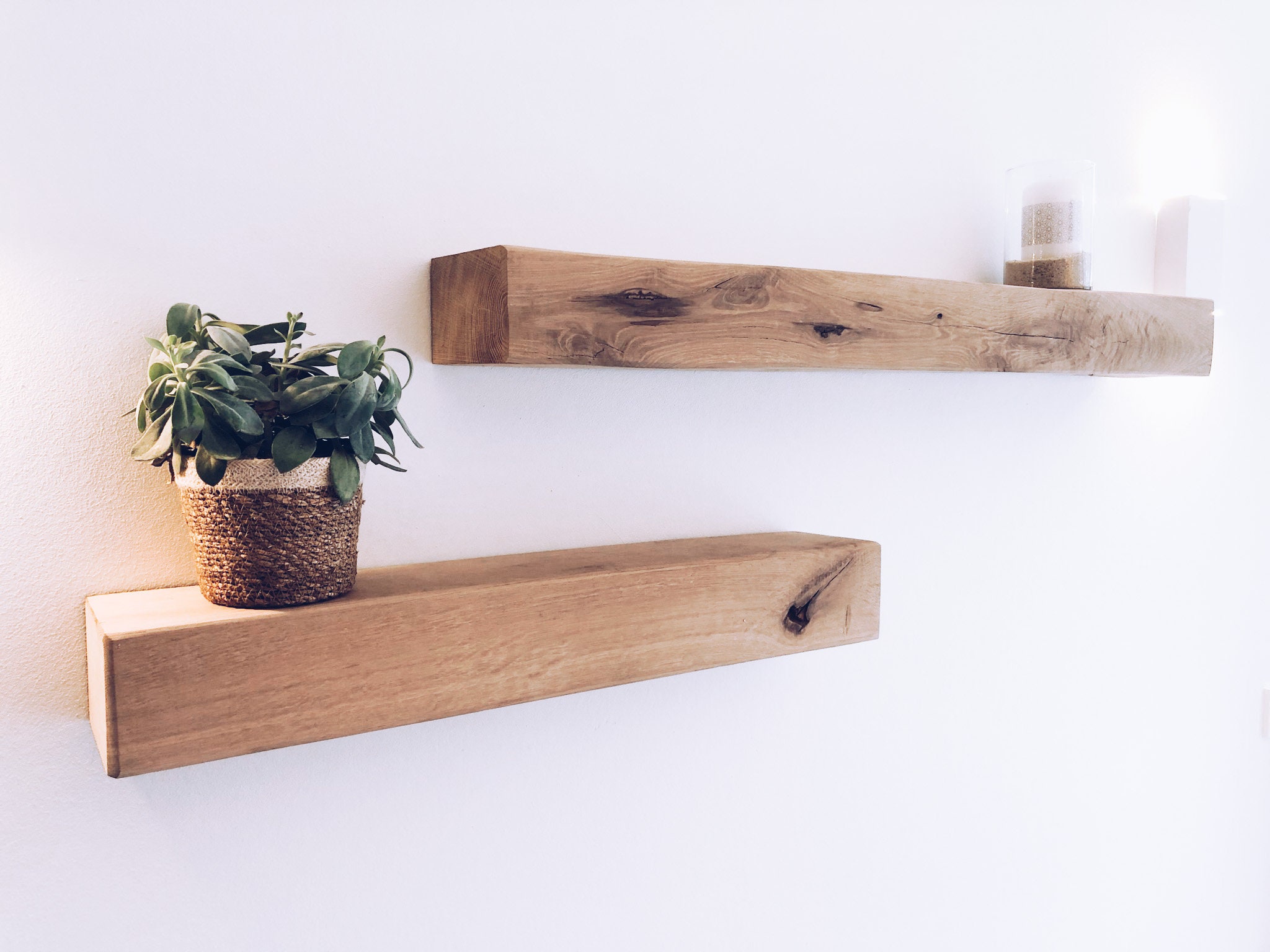 Wallboard oak beam beams beam shelf wall shelf waste wood 95 cm