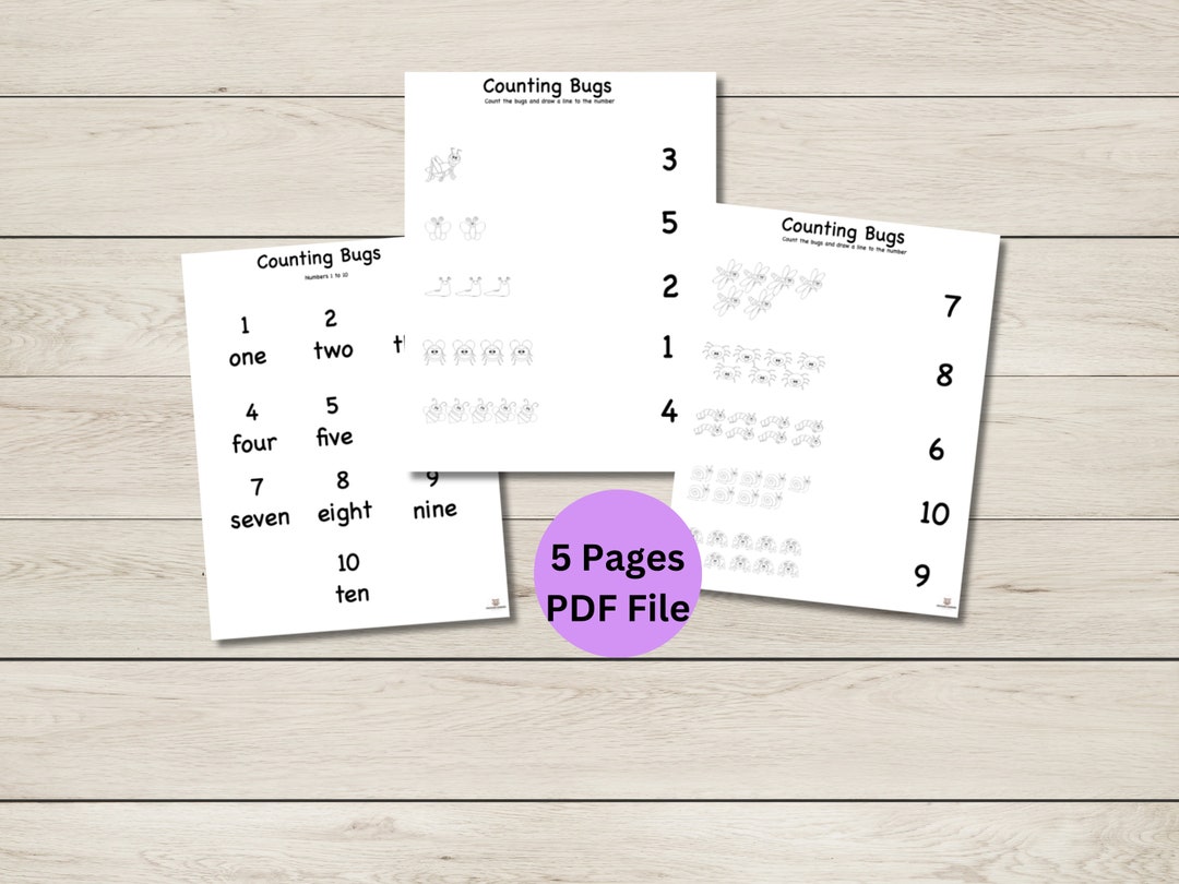 Counting Worksheets - Numbers 1 to 10 - Count the Bugs - Printable ...