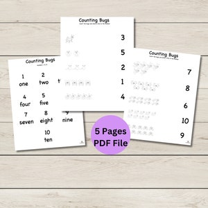 Counting Worksheets - Numbers 1 to 10 - Count the Bugs - Printable ...