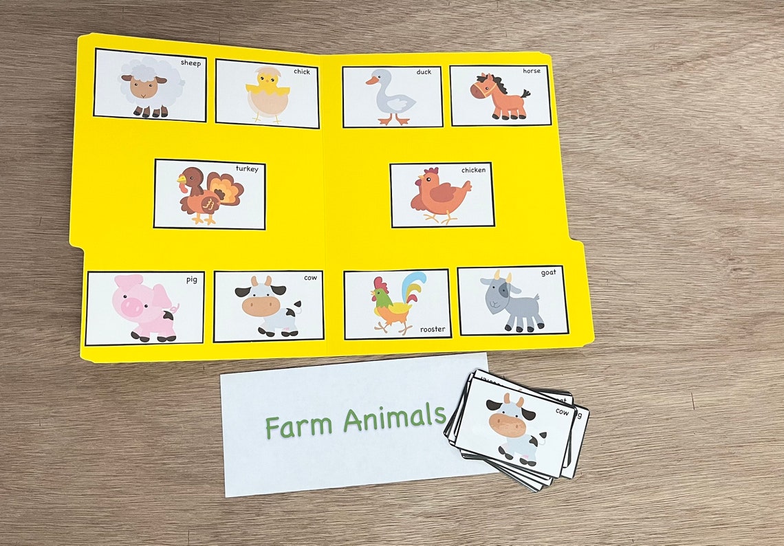Animal File Folder Games- Matching - Farm, Ocean and Woodland Animals ...
