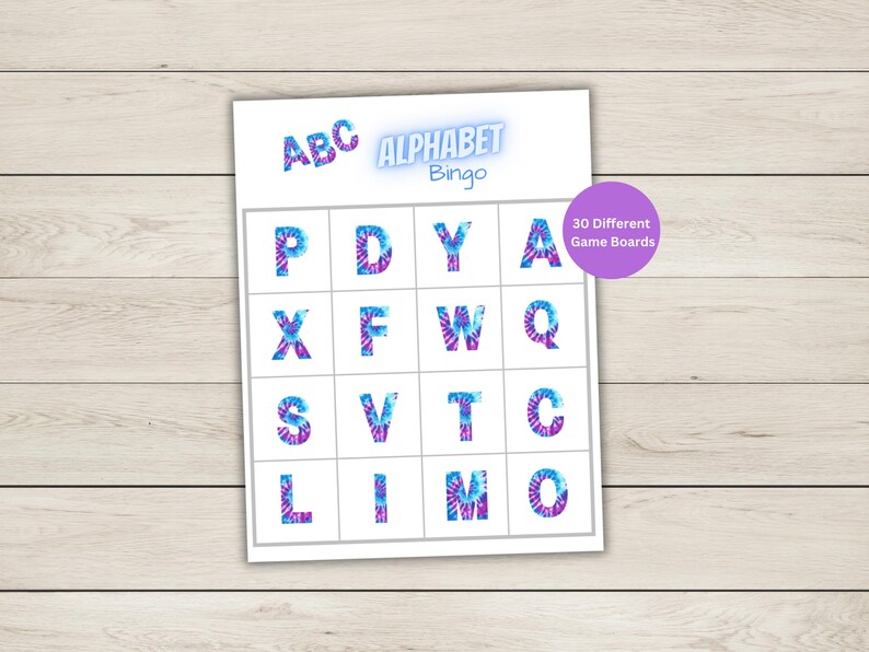 Alphabet Bingo - 30 Different Game Cards - Call Cards and Game Board ...