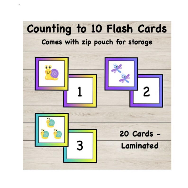 Counting Flash Cards Bugs Numbers 1 to 10 Laminated - Etsy