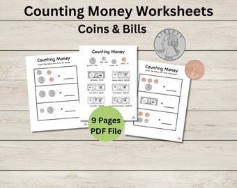 24 Instant Download Printable Coin Worksheets, Learn Coins, Count Money ...