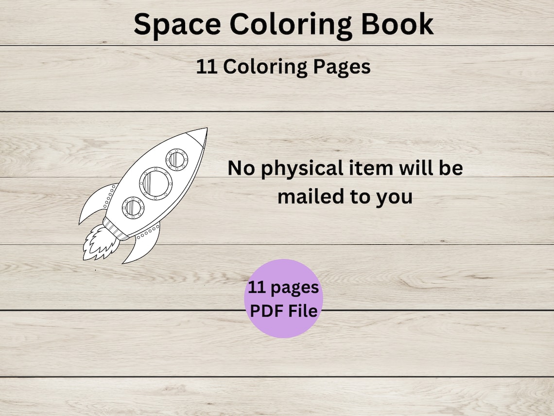 Space Coloring Book Printable Activity 11 Space Coloring Pages PDF File ...