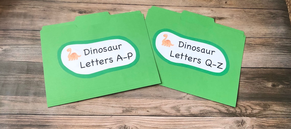 Alphabet File Folder Games - Match Upper Lower Case Letters Dinosaurs ...