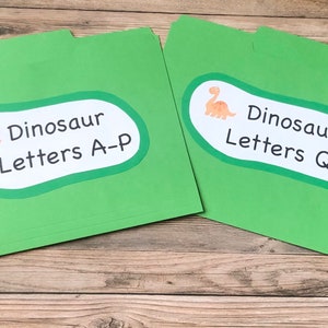 Alphabet File Folder Games - Match Upper Lower Case Letters Dinosaurs ...