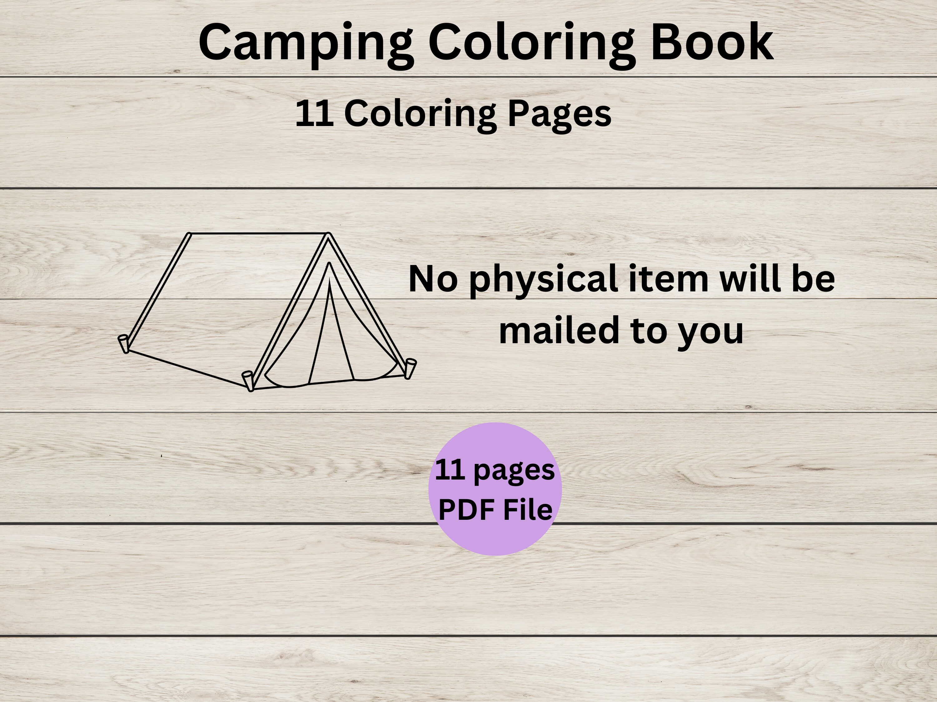 Camping Coloring Book - Instant Download - Camping Coloring Pages - PDF ...