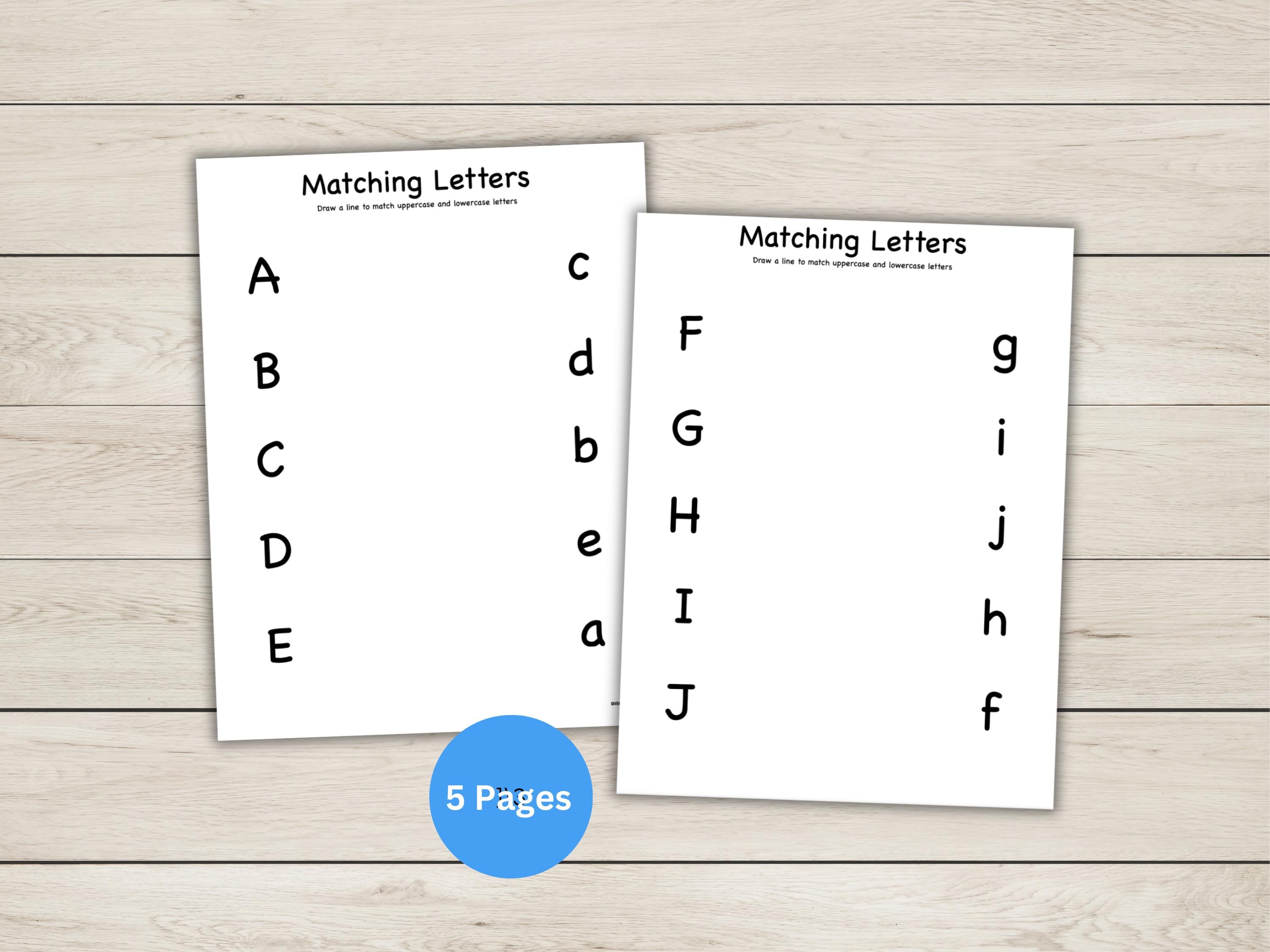 Alphabet Worksheets- Match Uppercase and Lowercase Letters - Letter ...