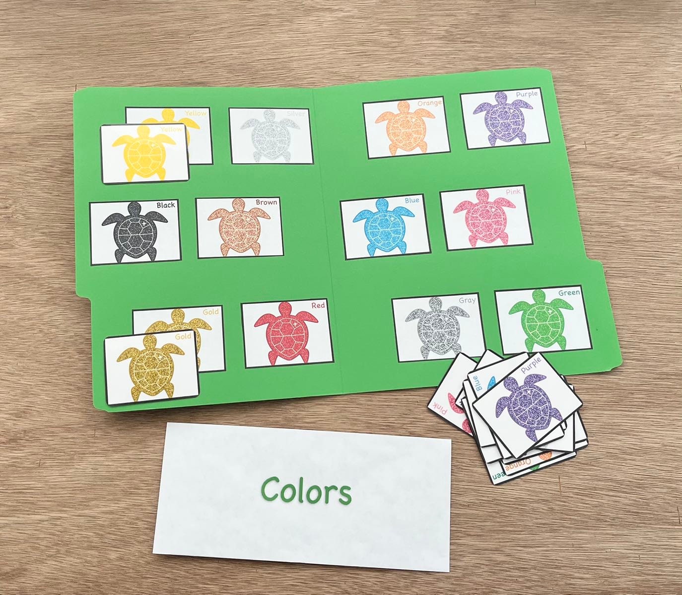 Colors and Numbers File Folder Games, 10 Colors - Turtles, Counting to ...