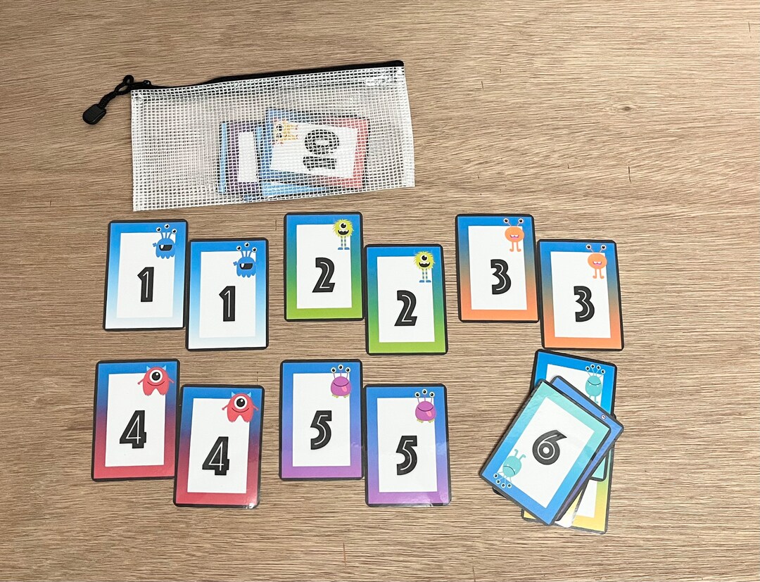 Numbers Flash Cards Memory Match Game Numbers 1-10 - Etsy
